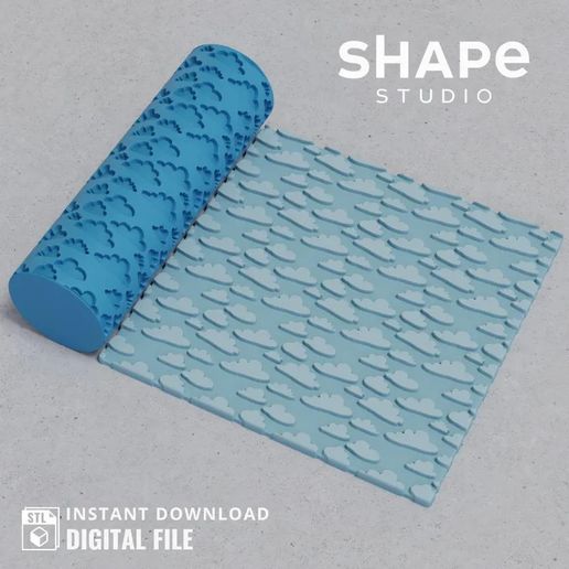 📁 Clouds Texture | Polymer Clay Seamless Texture Roller | Digital STL ...
