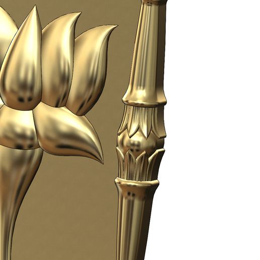 🪷 Rectangular lotus flower scroll onlay ornament relief 3D print model ...