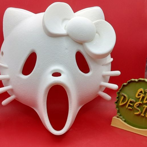 👋 Hello Kitty Scream Mask Ghostface Horror Mask・ STL File for 3D ...