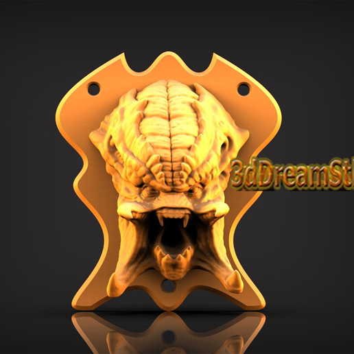 🪵 predator on the wall STL model, CNC router engraver, artcam, aspire ...