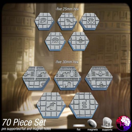 🎲 Egyptian Bases (Expansion)・ 3D File for 3D printing・Cults