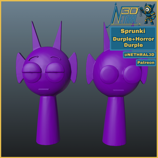 🦸 Sprunki: Durple + Horror Durple・ 3D File for 3D printing・Cults