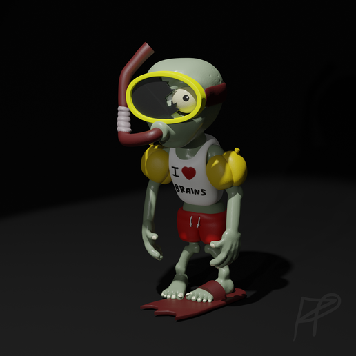 🧟 Snorkel Zombie・ STL File for 3D printing・Cults