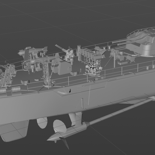 🚢 Modelo digital do contratorpedeiro da classe "Yugumo・Arquivo OBJ para ...