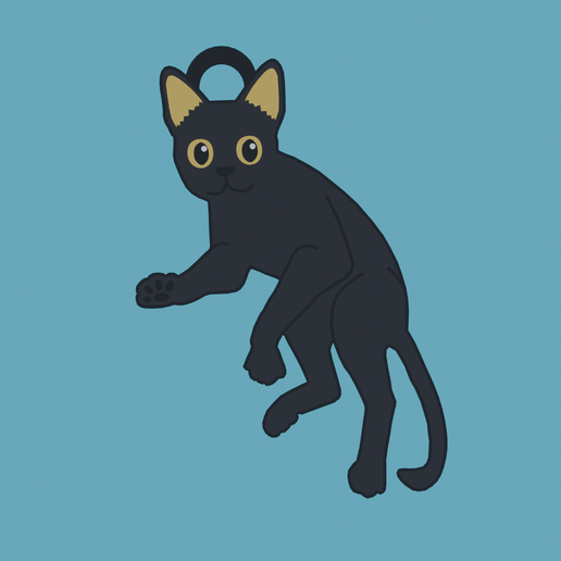 🐱 Flow Cat keychain / Flow Cat keychain・ 3D File for 3D printing・Cults