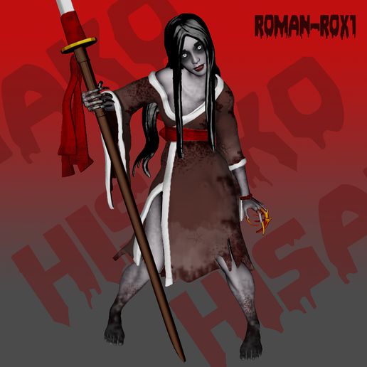 🎨 Hisako killer instinct fan art・ OBJ File for ・Cults