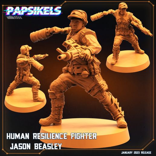 🫡 HUMAN RESILIENCE FIGHTER JASON BEASLEY・ 3D File for ・Cults