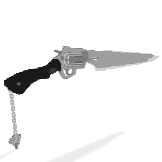 🦸 Realistic Gunblade Voxel・ OBJ File for ・Cults