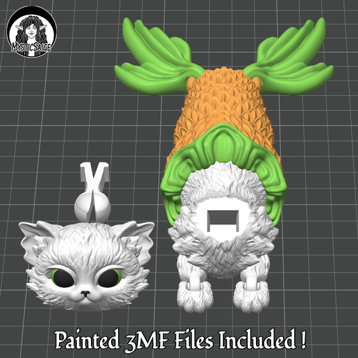 3D file MerCat - Mermaid Cat 🧜‍♀️ ・3D print design to download・Cults