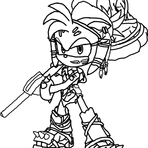 amy rose sonic 3 coloring pages
