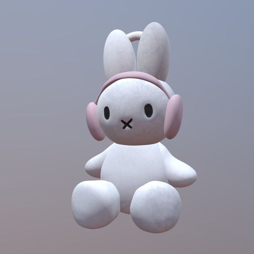 STL file Miffy with headphones keychains 🎧 ・Design to download and 3D print・Cults