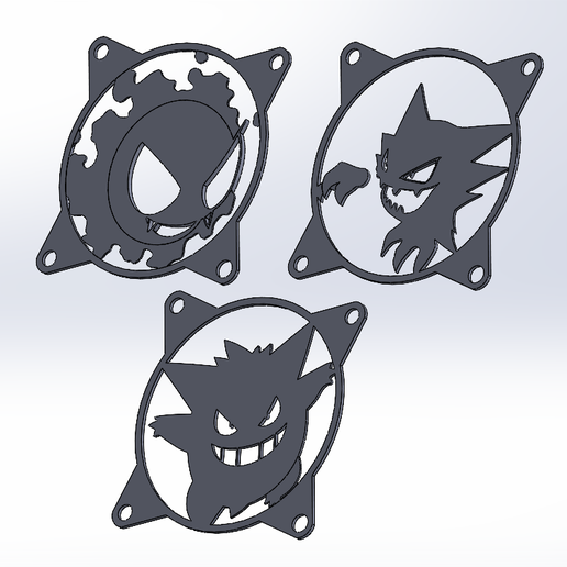 STL file Gastly Evolution Line 120mm fan cover for PC fans 🐉 ・3D print ...