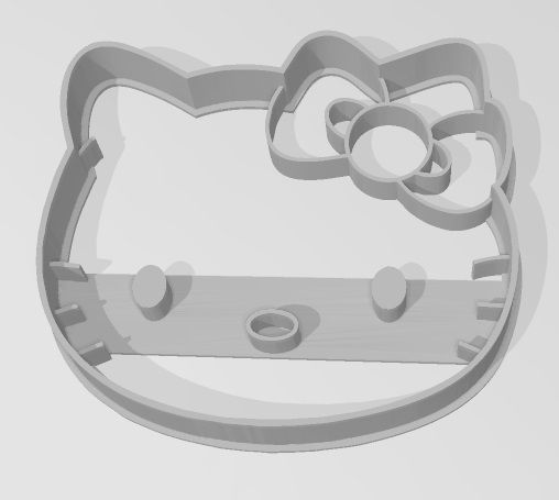 STL file KITTY HELLO KITTY FACE CUTTER 9 cm 👋 ・Design to download and ...