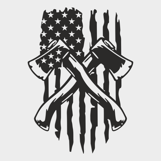 3D file Axe Monogram 1 - 2D/3D Wall Art STL+EPS+DXF+AI+SVG+PDF+CDR+PNG ...