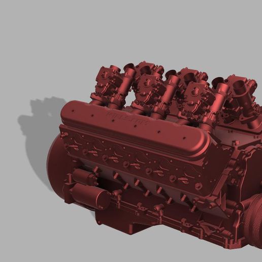 👽 1/1 scale v12 engine with carbs・ STL File for 3D printing・Cults