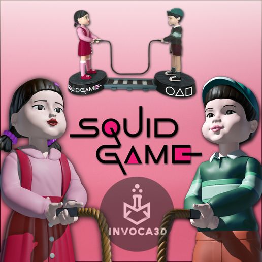 🦑 Jump Rope Game - Squid Game Fanart - Young-hee & Cheol-su - MULTICOLOR/MULTIPARTS・ 3D File for ...