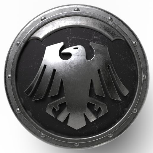 🐦 Raven Guard shield sigmarines round・Free STL File for 3D printing・Cults
