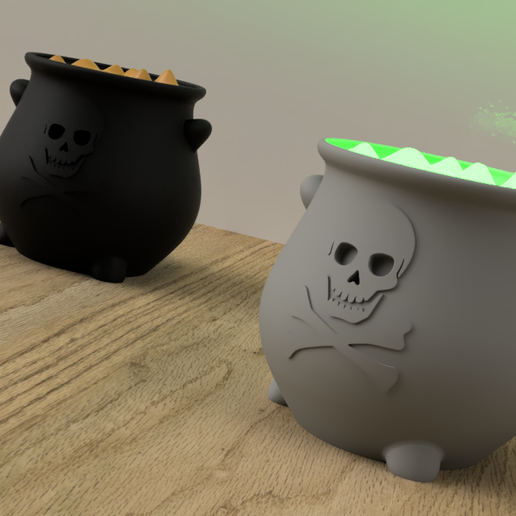 🎃 Halloween cauldron lamp - commercial use・ STL File for 3D printing・Cults