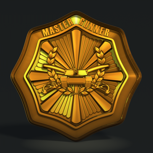 📛 Master Gunner Badge #RoZ・ STL File for 3D printing and CNC machining ...