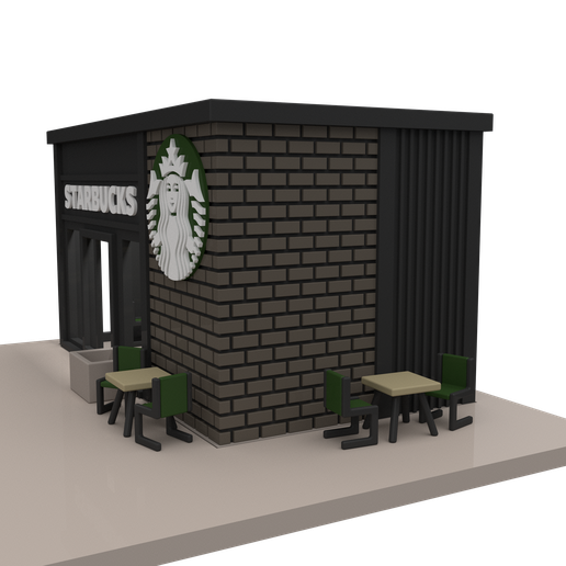 🏘️ starbucks diorama for 1/64 cars hotwheels・ 3D File for 3D printing・Cults