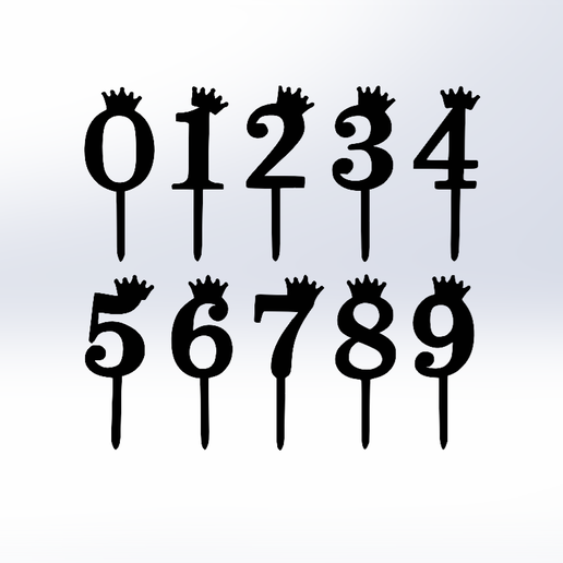 Free STL file Number with crown for cake topper 👑 ・3D printer model to ...