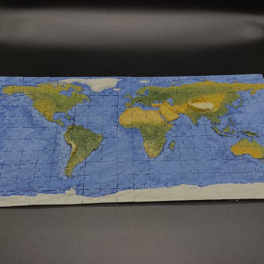 🗺️ 3D World Puzzle・ STL File for 3D printing・Cults