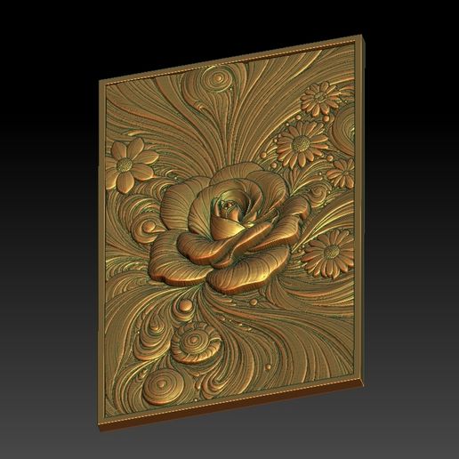 🌹 Rose CNC Relief Model・ STL File for 3D printing・Cults