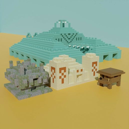 🏗️ minecraft low poly building set・Free 3D File for ・Cults