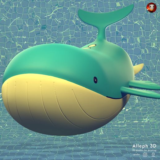 🐉 Pokemon wailord・ STL File for ・Cults