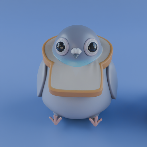 🍞 Cartoon Pigeon with Bread Slice - Figurine & Keychain | 3D Model・ STL ...