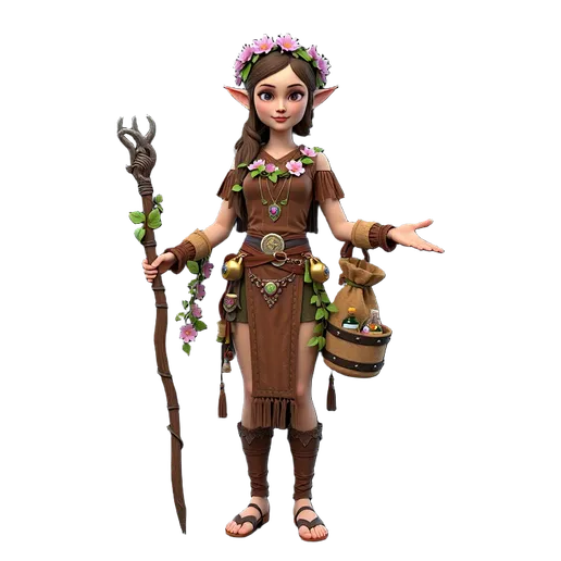 🧝 Elf healer (female) -updated.・Free STL File for 3D printing・Cults