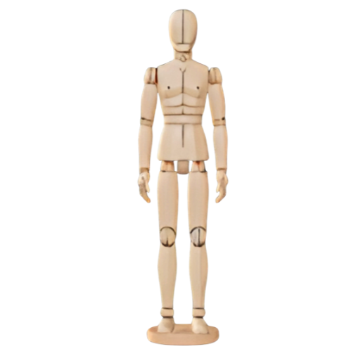 🪵 Articulated Wooden Mannequin・ STL File for 3D printing・Cults