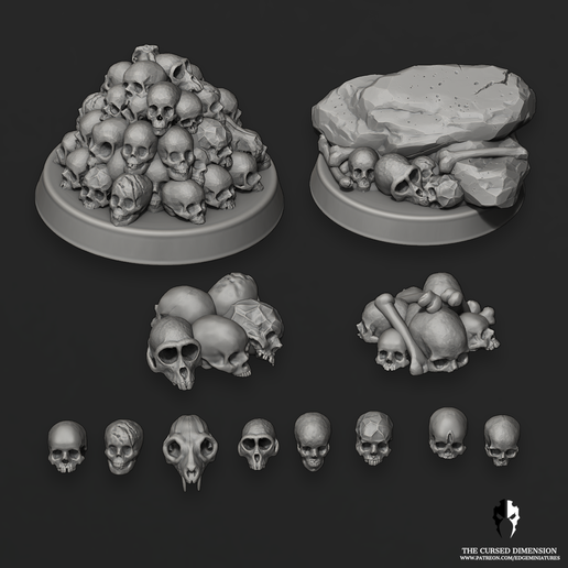 ⚔ Skulls Props / Piles・ 3D File for ・Cults