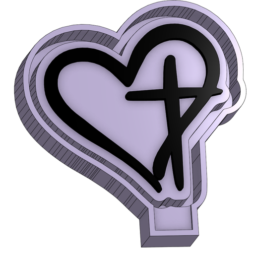 💜 Heart Cross Freshie Silicone Mold・ STL File for 3D printing・Cults