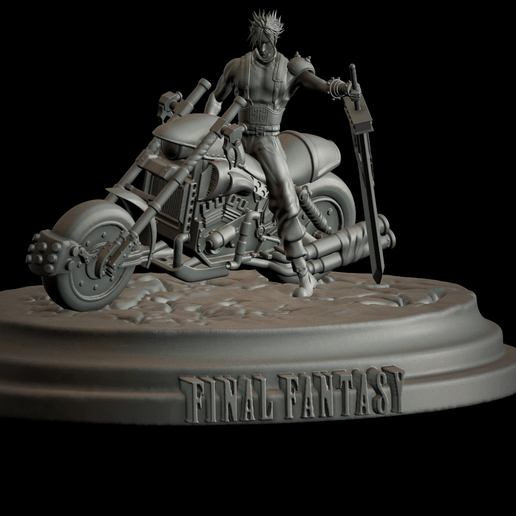 ☁️ Cloud y la moto del Fanart de Final Fantasy・Archivo STL para ...