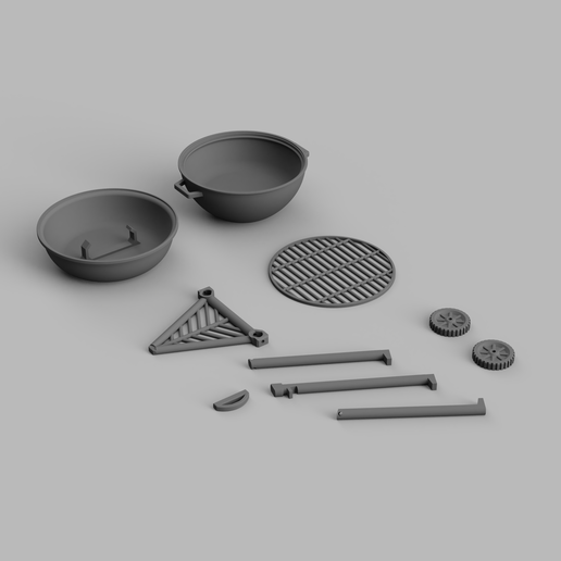 🌆 1/12 Scale Miniature Barbecue STL for Dollhouses and Miniature ...