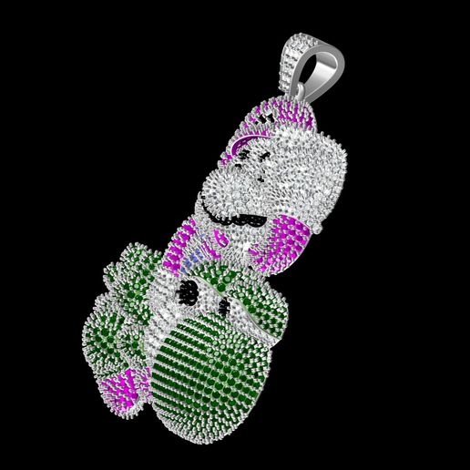 💎 Super Mario Cartoon Hip Hop Diamond Pendant・ STL File for 3D printing ...
