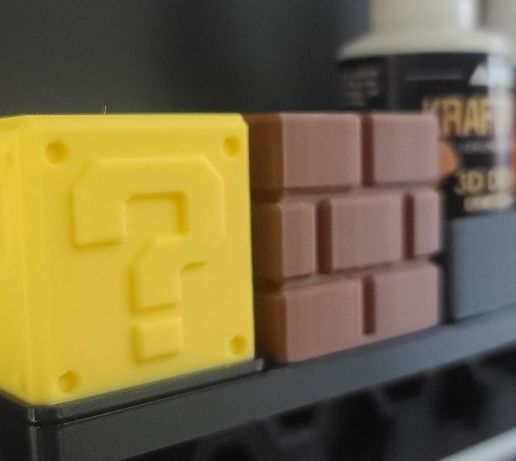 [Gridfinity] Bin - 1x1 x45mm - Mario Quest Block・Free 3D File for ・Cults