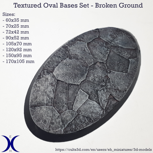 🎲 Oval Bases Set – Broken Ground Texture (60–170MM) | Perfect For ...