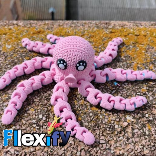 🐙 Articulated knitted Octopus・ STL File for 3D printing・Cults