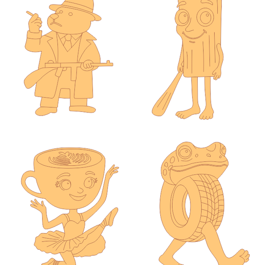 🤌 Laser Cut Vector Pack - 20 ITALIAN BRAINROT FIGURES・ 3D File for CNC ...