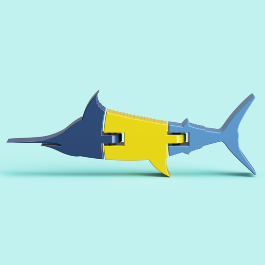 🐠 Articulated Marlin・ STL File for 3D printing・Cults