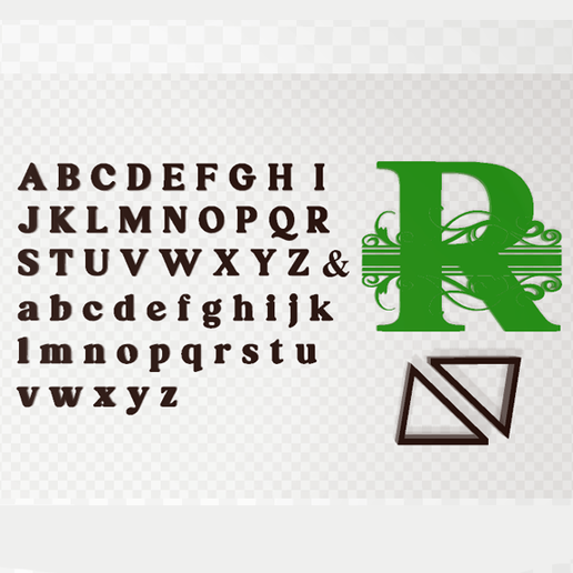 🔝 Letter R (Table Top Design) with Small Name Insert・ STL File for 3D ...