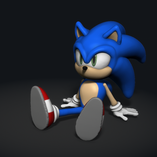 🎨 Chibi Sonic Resting・ STL File for 3D printing・Cults