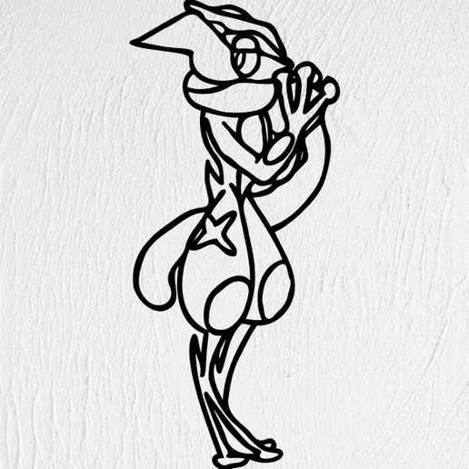 STL file Greninja 2D Wall Sticker - The Perfect Synchronization of ...