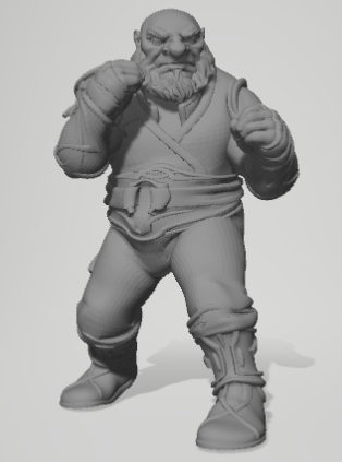 ♂️ Dwarf Male Monk Full Pack・ STL File for 3D printing・Cults