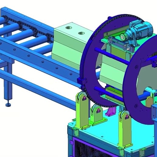 ⚙️ 3D Design of 180-Degree Rotating Conveyor Transfer Machine・ 3D File ...
