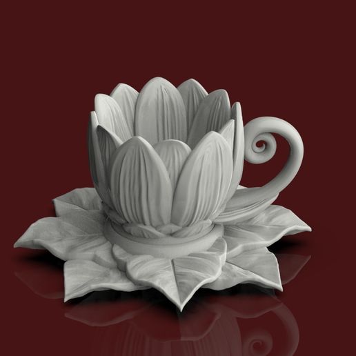 STL file cup flower 💐 ・Model to download and 3D print・Cults