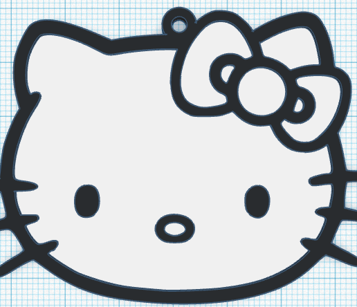 hello kitty face stencil