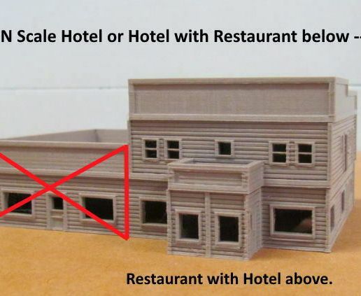 🏨 N Scale Hotel or Restaurant with Sleeping Rooms Above....・Free 3D ...